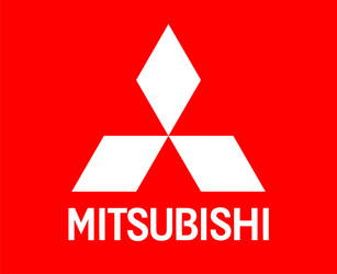 Mitsubishi brand logo car symbol with name black Vector Image