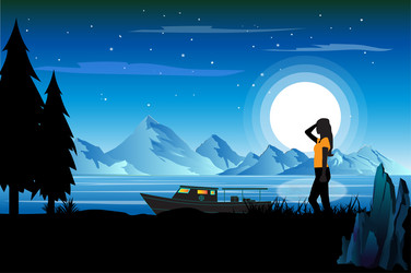 Night view Royalty Free Vector Image - VectorStock