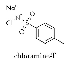 Chloramine monochloramine disinfectant molecule Vector Image