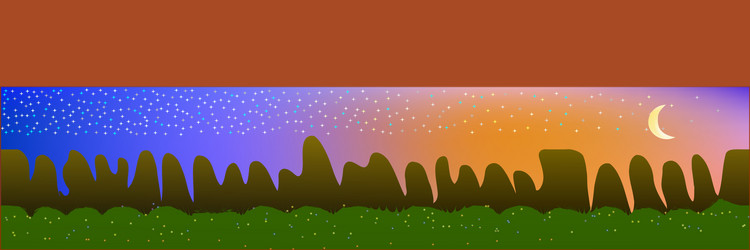 Fancy sky and mountains landscape Royalty Free Vector Image