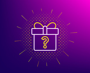 Gift box with question mark icon present Vector Image