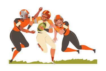 Man rugby player in helmet and uniform playing Vector Image