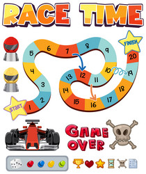 Racing road board game template Royalty Free Vector Image
