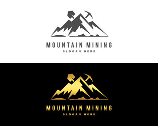 Creative mountain gold mining company logo Vector Image
