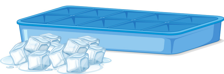 Pile ice with tray and spoon Royalty Free Vector Image