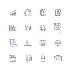 Consignment note line icons collection shipping Vector Image