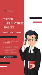 Flyer design of we will defend your rights Vector Image