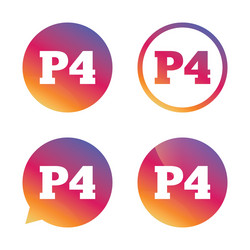 Parking fourth floor icon car p4 symbol Royalty Free Vector