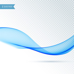 Abstract blue transparent wave background Vector Image
