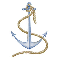 Realistic anchor with rope Royalty Free Vector Image