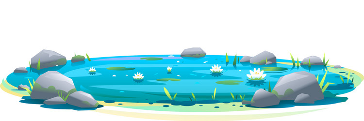 Small oval pond isolated Royalty Free Vector Image