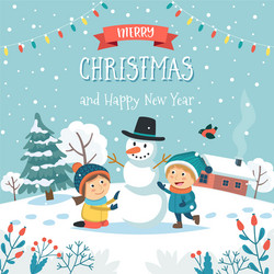 Merry christmas with santa Royalty Free Vector Image