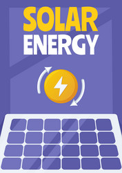 Solar energy poster portable panel Royalty Free Vector Image