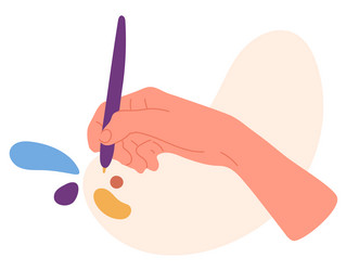 Cartoon hands writing with pencil or stylus human Vector Image