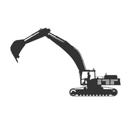 Wheel excavator black icons Royalty Free Vector Image