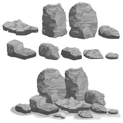 Rock stone set Royalty Free Vector Image - VectorStock