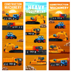Construction equipment banner Royalty Free Vector Image