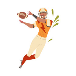Man rugby player in helmet and uniform playing Vector Image
