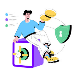 Money locker Royalty Free Vector Image - VectorStock