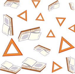 Pattern rules with books supplies school Vector Image