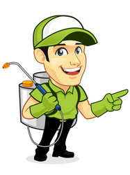 Pest control mascot cartoon Royalty Free Vector Image