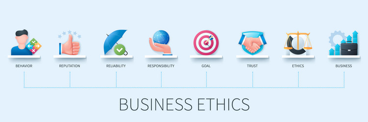 Business ethics infographics linear elements set Vector Image