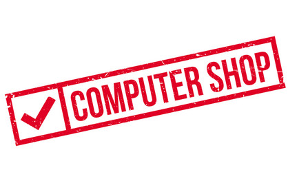 Computer shop rubber stamp Royalty Free Vector Image