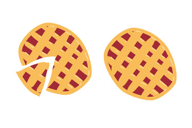 Hand drawn cartoon pie in ring shape Royalty Free Vector
