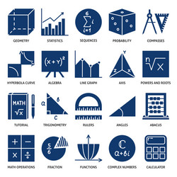Math icon set Royalty Free Vector Image - VectorStock