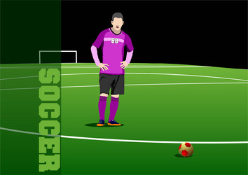 Football soccer player preparing to take a free Vector Image