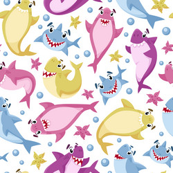 Sea animals seamless pattern Royalty Free Vector Image