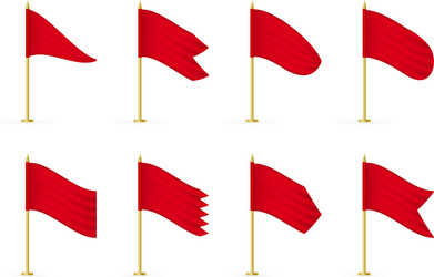 Red realistic pennant set empty triangle banners Vector Image