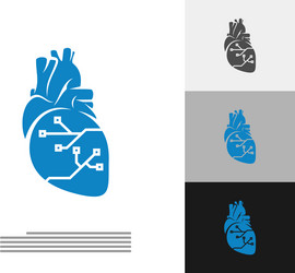 Heart tech logo template creative human Royalty Free Vector