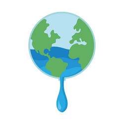 Isolated planet earth with water Royalty Free Vector Image