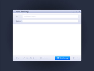 Email message interface with send form Royalty Free Vector
