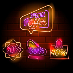 Retro neon sign buy now Royalty Free Vector Image