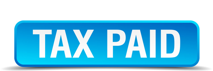 Tax return blue 3d realistic square isolated Vector Image