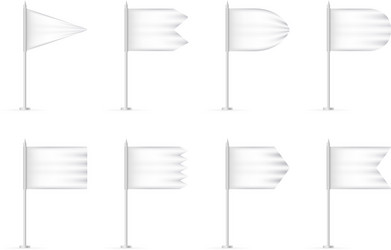 White banner flag realistic mockup Royalty Free Vector Image