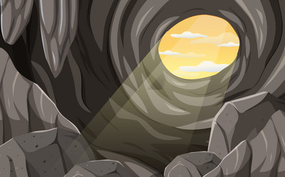 Inside cave landscape in cartoon style Royalty Free Vector