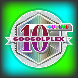 3d googolplex digit ten in googol degree on cyan Vector Image