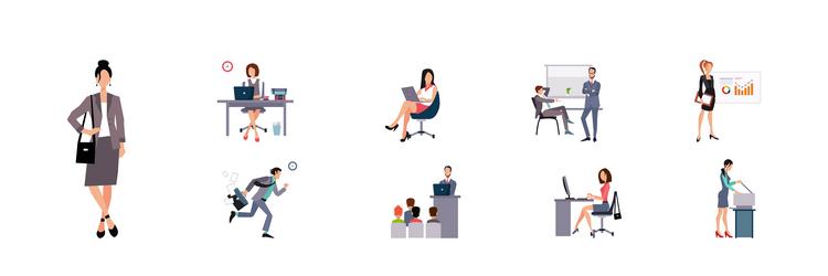 People business employee character at office work Vector Image