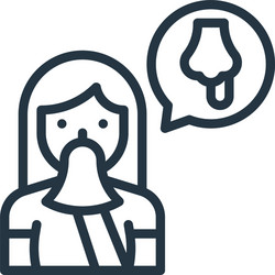Snot icon editable stroke linear symbol Royalty Free Vector