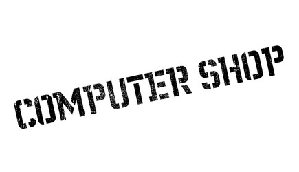 Computer shop rubber stamp Royalty Free Vector Image