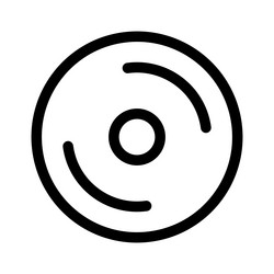 Disc icon line isolated on white background black Vector Image