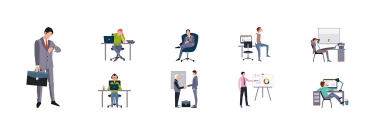 People business employee character at office work Vector Image