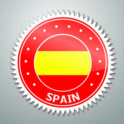 Spain flag under 3d dome button and on glossy Vector Image