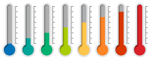 Temperature symbol set thermometer showing Vector Image