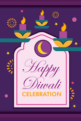 Diwali poster treditional indian celebration Vector Image