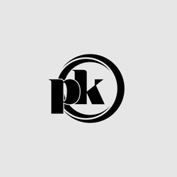 Initial pk logo concentric circle line clean Vector Image