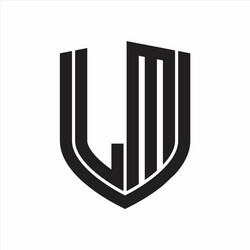 Lm logo monogram with emblem shield shape design Vector Image